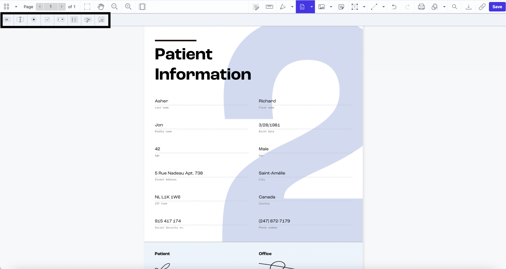 PDF Editor for SharePoint- Create Medical Forms in SharePoint